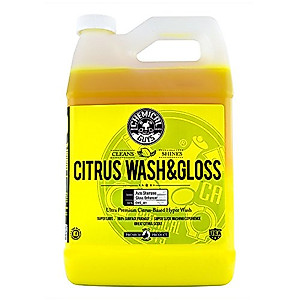 Chemical Guys CWS_301 Citrus Wash & Gloss Foaming Car Wash Soap (Works with Foam Cannons/ Guns or Bucket Washes) Safe for Cars, Trucks, Motorcycles, RVs & More, 128 fl oz (1 Gallon) Citrus Scent