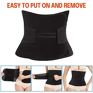 Postpartum Belly Band,C Section Belly Binder,Abdominal Binder Post Surgery Girdle,Tummy Tuck Compression Wrap Waist Trainer Black