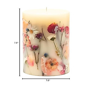 Rosy Rings Apricot Rose Round Botanical Candle - Aromatherapy Candles, Long Lasting Candles, Home Decor Candles (Medium)