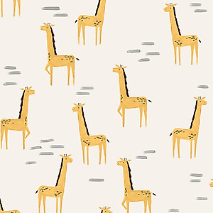 Lambs & Ivy Signature Giraffe Organic Cotton Fitted Crib Sheet - White/Yellow