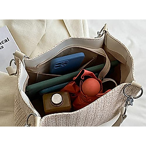 Woven Straw Bag Summer Women Large Fashion Shoulder Bag Casual Beach Travel Students Tote Bag