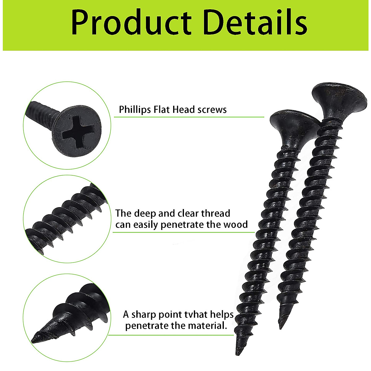M3 Flat Head Wood Screws Assortment Fasteners Kit 420pcs,Phillips Drive Countersunk Head Self-Tapping Screws,Carbon Steel,Contains 20pcs M6 Screw Anchors