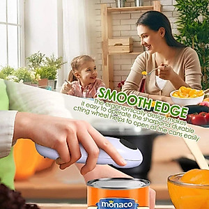 EKeSa One-click electric can opener, Smooth Edge Food Safe automatic can opener Electric Kitchen fits almost all jar sizes, hands-free battery can opener White, 16.6*8*6