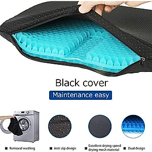 One To One Gel Seat Cushion for Office Chair, Super Breathable Honeycomb Design Comfort Support for Lower Back, Spine, Hips, Multi-Use Seat Cushion with 1 Non-Slip Cover