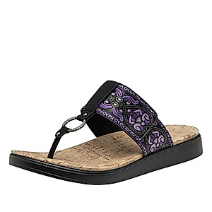 Alegria Womens Moxi Free Spirit Crow Flat Thong Sandal 9.5-10 M US