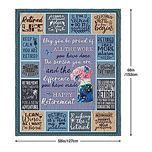 Happy Retirement Gifts for Women/Men 2023, Best Retirement Gifts for Women, Retired Gifts for Women, Farewell Gifts for Coworkers, Coworker Leaving Gifts for Women, Retirement Blanket 60”x50”