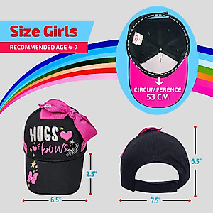 Nickelodeon JoJo Siwa Hugs Bow Girls Baseball Cap Hat, Age 4-7 Black/Pink