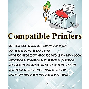 MM MUCH & MORE Compatible Ink Cartridge Replacement for Brother LC-61 LC61 LC 61 Used with DCP-165C DCP-375CW DCP-385CW MFC-490CW MFC-5895CW MFC-6490CW Printer (4 BK, 2 C, 2 M, 2 Y, 10-Pack)