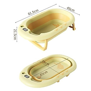 YQDDM Portable Pet Bathtub，Foldable Dog Pet Bathtub Portable Bathtub with Thermometer for Puppies Pet Shower Tray with Drain Hole for Small and Medium Pets(Blue)