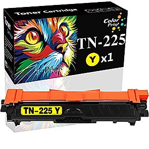 ColorPrint Compatible TN225 Toner Cartridge Replacement for Brother TN-225Y TN-225 TN-221 TN221 Used for HL-3140CW HL-3170CDW HL-3180CDW MFC 9130CW 9330CDW 9340CDW DCP-9020CDN Printer (1-Pack, Yellow)