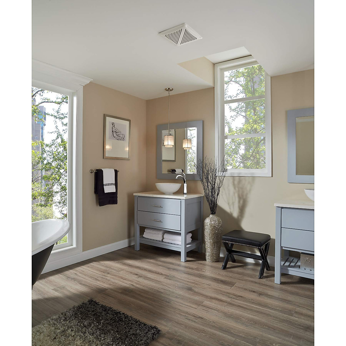 Broan-NuTone AE50110DCS Flex DC Series ENERGY STAR Certified Bathroom Ventilation Fan, Medium, White