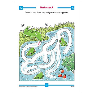 School Zone - Mazes Animals Workbook - Ages 4 to 6, Preschool, Kindergarten, Puzzles, Alphabet, Animal Names, Colorful Pictures, Problem-Solving, and More (School Zone Activity Zone® Workbook Series)