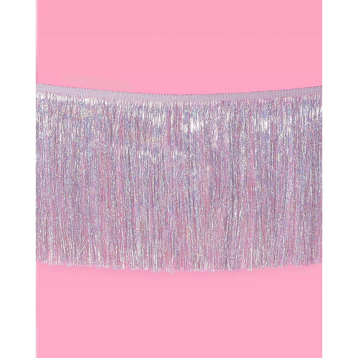 xo, Fetti Silver Iridescent Fringe Banner - 5 Ft. | Bachelorette Party Decorations, Birthday Party Decor, 21st Bday Decor, HBD, Photo Booth Banner Backdrop