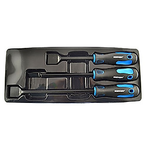 3 pc scraper set for gaskets and dirt removal / TPR grip handles AT130 by A B Tools
