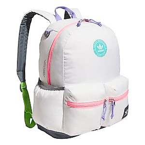 adidas Originals Trefoil 3.0 Backpack, White/BeamPink/LucidCyanBue, One Size