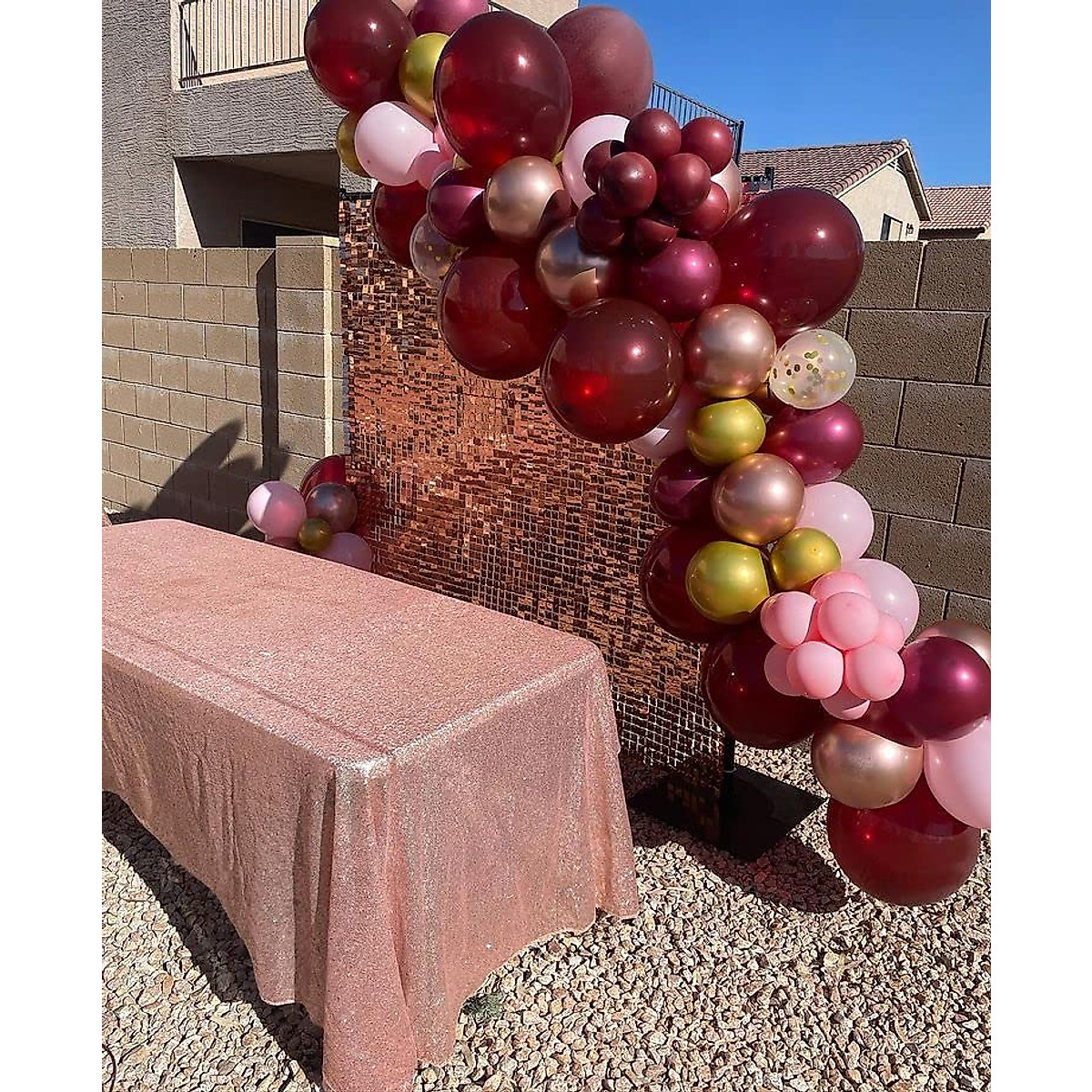 Janinus Burgundy Balloon Garland Arch Kit Maroon Balloons 12 In 5 In 80pcs Wine Red Balloons Matte Balloons for Graduation Wedding Bridal Shower Birthday Party Anniversary & Women Party Decoration