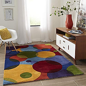 Momeni Rugs New Wave Collection, 100% Wool Hand Carved & Tufted Contemporary Area Rug, 2' x 3', Multicolor