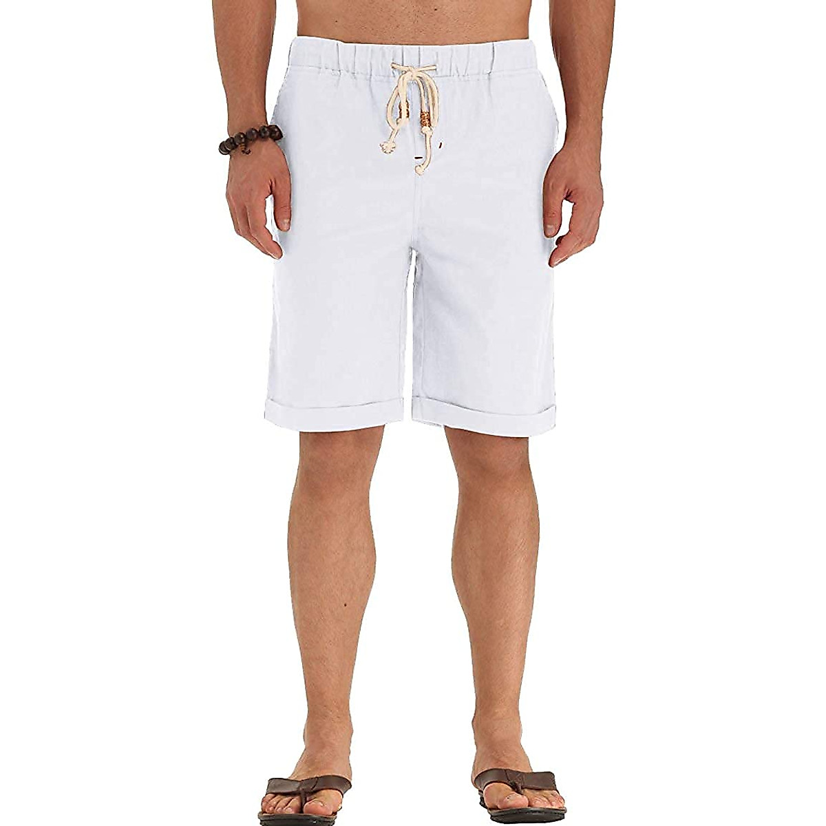 Sailwind Men’s Linen Shorts Casual Drawstring Summer Beach Shorts