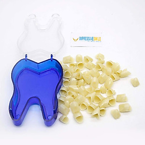 50 PCS Mixed Dental Temporary Crown Kit Anterior Front Bundle with Thermal Fitting Beads Pack-3, Fix Missing and Broken Teeth