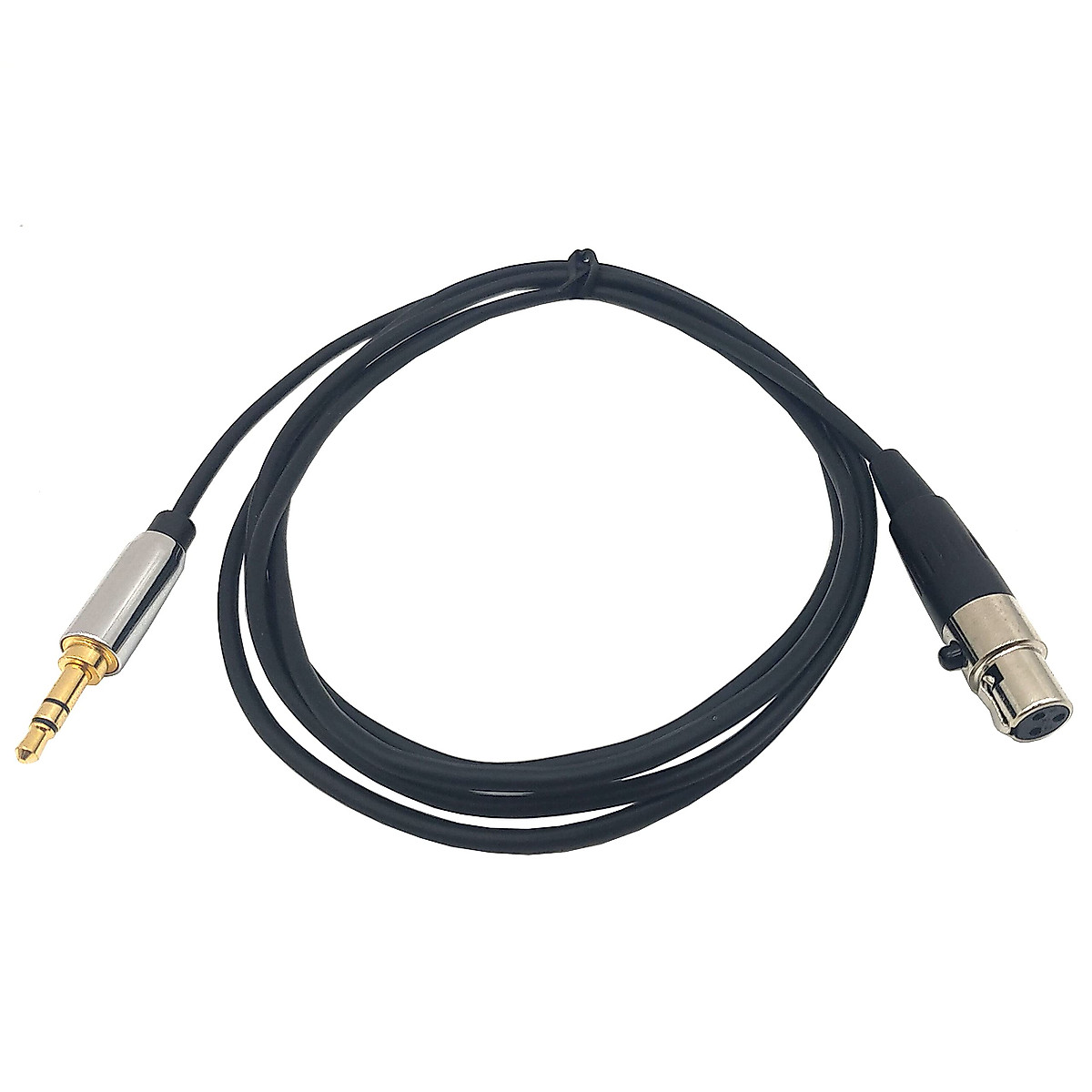 Qaoquda 3.5mm to Mini XLR Adapter, 1/8" to Mini XLR Cable, 1/8 inch TRS Stereo Audio Male to Mini XLR 3 Pin Female Converter Cable for SLR Cameras, Microphones and More (3.5 M/Mini XLR F 5Feet)