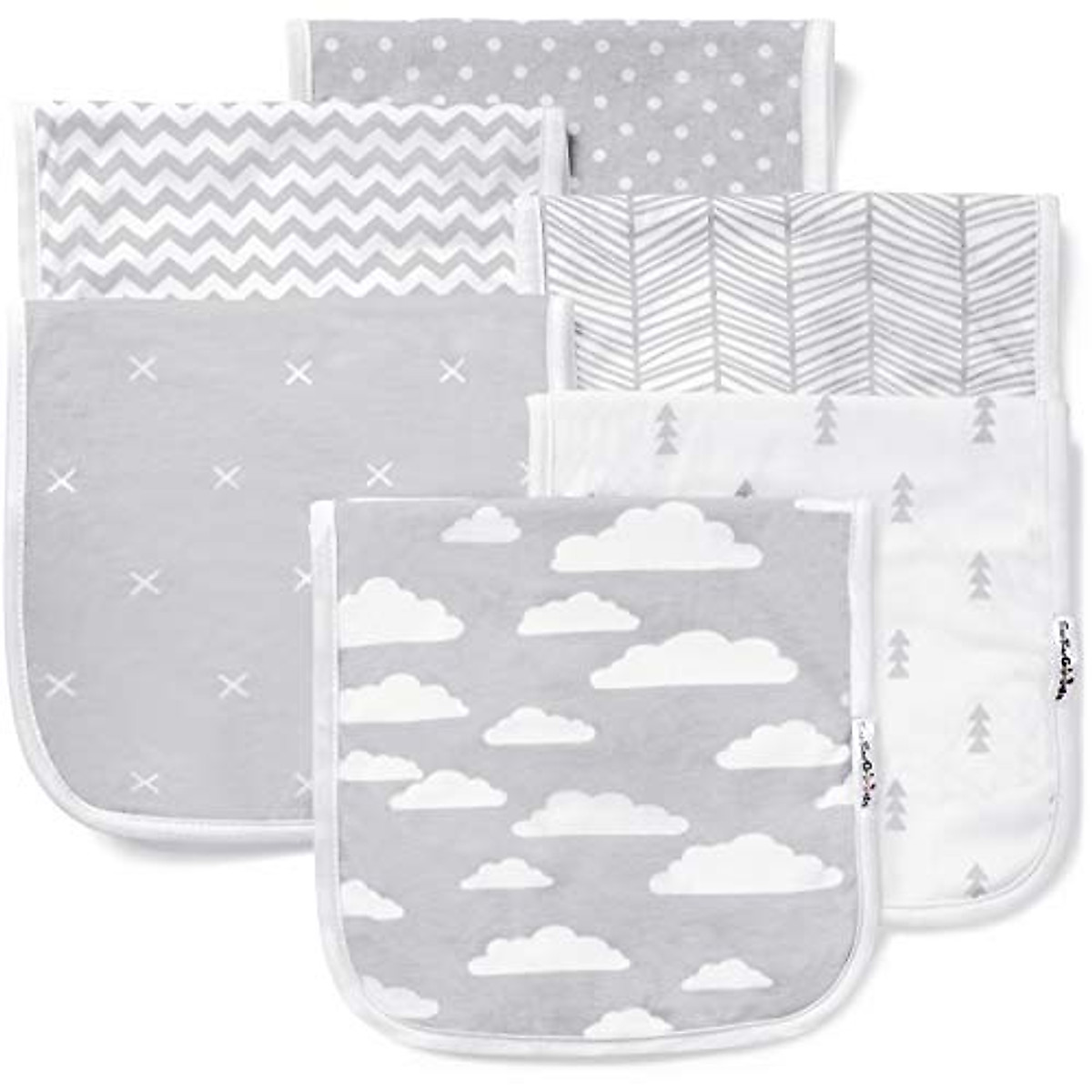 BaeBae Goods Burp Cloths for Baby Boy & Girl - Ultra Absorbent Burping Rags - Anti Shrink Unisex Burpy Clothes - Super Soft Jersey Cotton, Large 21"x10" - Thick for Newborn Cloth Diapers - 6 Pack
