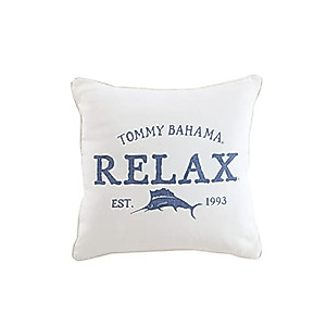 Tommy Bahama - King Comforter Set, Reversible Cotton Bedding with Matching Shams & Bonus Throw Pillows, All Season Home Decor (Raw Coast Blue, King)