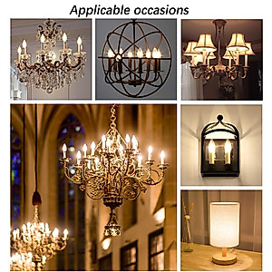 XININSUN E12 Frosted Candelabra Bulb 40W Equivalent, E12 LED Matt White Porcelain Dim-to-Warm 2000-2800K CRI 92 Excellent Color Accuracy, Dimmable LED Bulb Candle Chandelier Bulbs,6 Pack