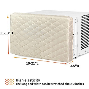 Homydom AC Cover Indoor, Air Conditioner Cover Inside Window AC Unit Cover, Double Insulation with Elastic Strap, Light Yellow S-21"x 13"x 3.5"(L x H x D)…