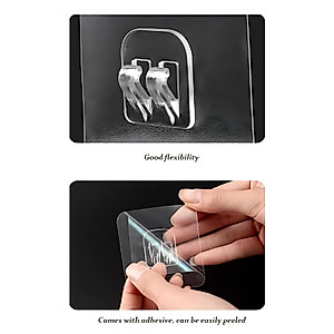 YOFAN 12-Pack Clear Adhesive Suction Sticker for No Drilling Bathroom Shower Shelf Accessories, Super Strong Adhesive Wall Sticker for Shower Caddy and More