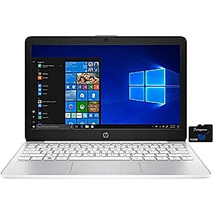 2021 HP Stream 11.6-inch HD Laptop PC, Intel Celeron N4020, 4 GB RAM, 64 GB eMMC, WiFi 5, Webcam, HDMI, Windows 10 S with Office 365 Personal for 1 Year + Fairywren Card (White)