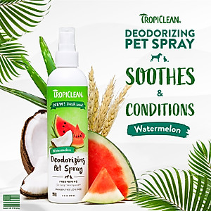 TropiClean Watermelon Cat & Dog Deodorizing Spray | Cat & Dog Grooming Supplies | 8 oz | Made in The USA