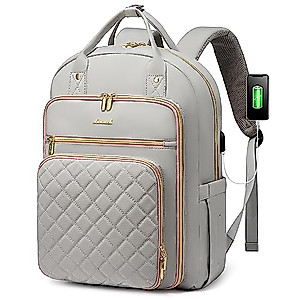 LOVEVOOK Laptop Backpack for Women, Water Resistant Travel Work Backpacks Purse Stylish College Business Teacher Nurse Computer Bag with USB Charging Port, Fits 15.6" Laptop