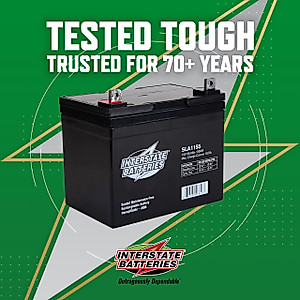 Interstate Batteries 12V 35Ah Battery (Flag Terminal) SLA AGM VRLA Rechargeable Replacement for UPS Backup Power, Emergency Lighting, Lawn Mower, Solar Power (SLA1155)