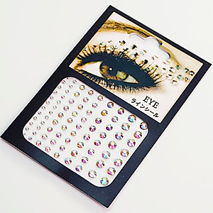 Zoestar Crystal Eye Jewels Sparkly Rhinestone Eye Makeup Jewelry Festival Rave Stickers for Women (Style 1)