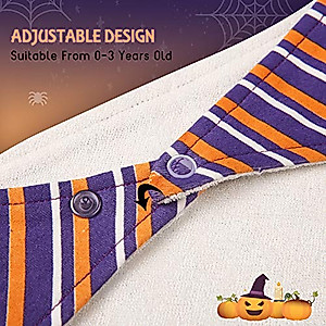 Little Dimsum Halloween Baby Bandana Bibs 3 Pack Super Absorbent Drool Bibs Cotton Teething Bibs Unisex Triangle Baby Bibs Set for Teething and Drooling