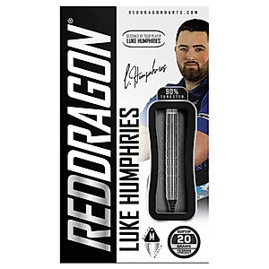 RED DRAGON Luke Humphries TX1 18 Gram Softip Premium Tungsten Darts Set with Flights and Stems