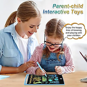 2 Pack LCD Writing Tablet, Electronic Drawing Writing Board, Erasable Drawing Doodle Board, Doodle Pad Toys for Kids Adults Learning & Education, 8.5IN(Blue+Pink)