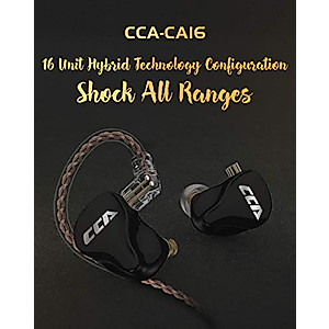 CCA CA16 in Ear Monitor Headphones HiFi 16 Units Balanced IEM High Clarity Sport Earbuds Noise Cancelling Audiophile Bass Earphone for Musicians Singer