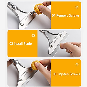 GAILY YOUTH Paint Scraper 2 Pcs, Floor Scraper with 10 Pcs Metal Blades, Long Handle Razor Blade Scraper for Cleaning Stove Top Windows Glass Wallpaper（25 cm)