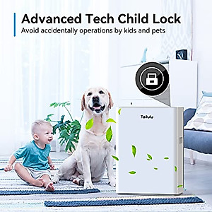 Tailulu H13 True HEPA Machine for Home Large Room up to 1614 Ft², Helpful for Dust Smoke Pollen Allergies Pets Hair Dander, Ozone Free, White