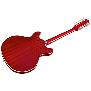 Guild Guitars Starfire I-12 Double Cutaway 12-String Semi-Hollow Body Electric Guitar, Cherry Red - Modern Thin “U“ Neck Profile for Fast, Smooth Playing, HB-2 Humbuckers with Push/Pull Coil Split