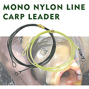 Gnuicyc Pack of 2 Fluorocarbon Tapered Leader 3.3FT 40LBS Strong Fly Line with Fast Change Swivel