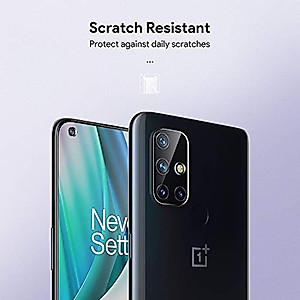 [2 + 3 Pack] LϟK Compatible for OnePlus Nord N10 5G, 2 Pack Tempered Glass Screen Protector and 3 Pack Camera Lens Protector, HD Clear Bubble Free, Anti-Fingerprint, Installation Tray -Gray