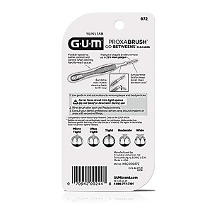 GUM Proxabrush Go-Betweens - Tight - Interdental Brushes for Tight Teeth - Soft Bristled Dental Picks for Plaque Removal & Gum Health - Safe for Braces & Dental Devices, 10 count