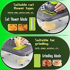【Upgraded】 Vegetable Chopper, Onion Chopper, Mandolin Slicer,Pro 20 in 1professional food Choppermultifunctional Vegetable Chopper and Slicer, Dicing Machine, AdjustableVegetable Cutter With Container