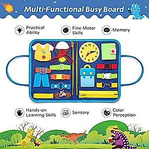 Giant Cabbage Busy Board Sensory Toys for Toddlers 1 2 3 4, Toddler Travel Activities Educational Toys, Montessori Toys for 2 3 4 Year Old Boys Girls Gift, Dinosaur