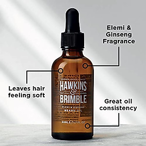 Hawkins & Brimble - Beard Oil for Men, 50ml - Promotes Beard Growth Oil for Grooming, Styling, Softener, Repair and Nourishing - Argan and Olive oil - Beard Care Routine with Shea Butter and Vitamin E