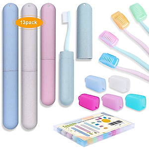 Travel Toothbrush Case, Breathable Toothbrush Travel Containers, Portable Protective Toothbrush Holder Case for Travel, Camping, School, Home, Gym, Vacation (13 Packs)