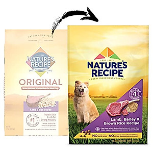 Nature’s Recipe Original Dry Dog Food for Adult Dogs, Lamb & Rice Recipe, 12 lb Bag