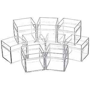 Okllen 36 Pack Acrylic Square Cube, Small Clear Box with Lids, Treat Gift Boxes Candy Storage Container for Cosmetics, Makeup, Jewelry, Party Favor, 2x2x2 Inches
